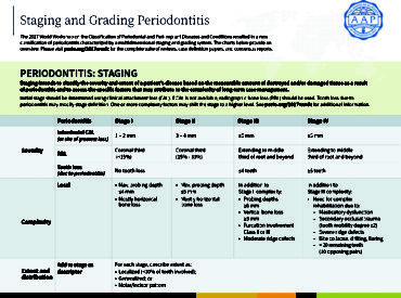 Periodontitis Staging and Grading - Oral Health Group