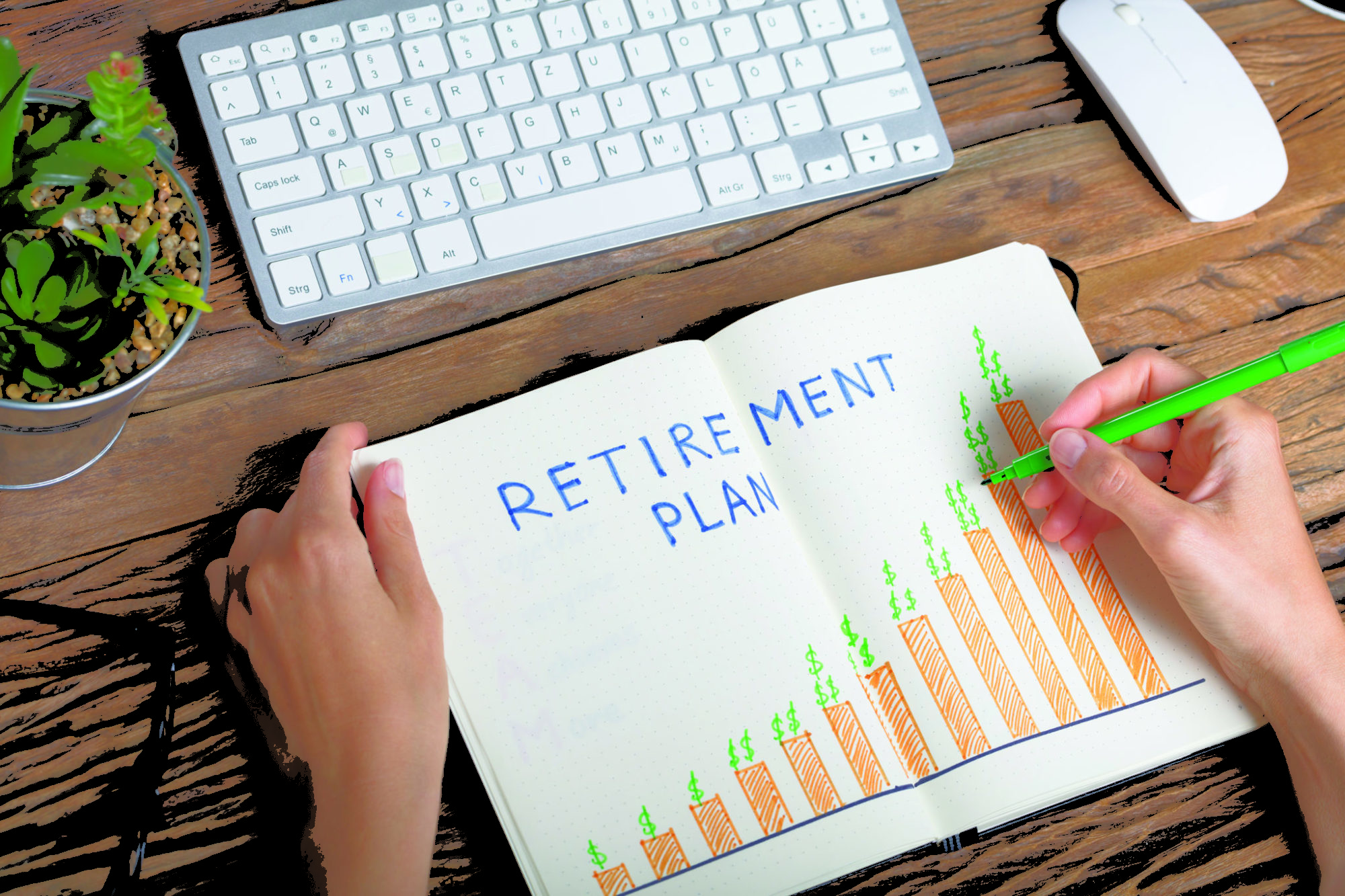 Human Hand Drawing Retirement Plan Growth Concept - Oral Health Group